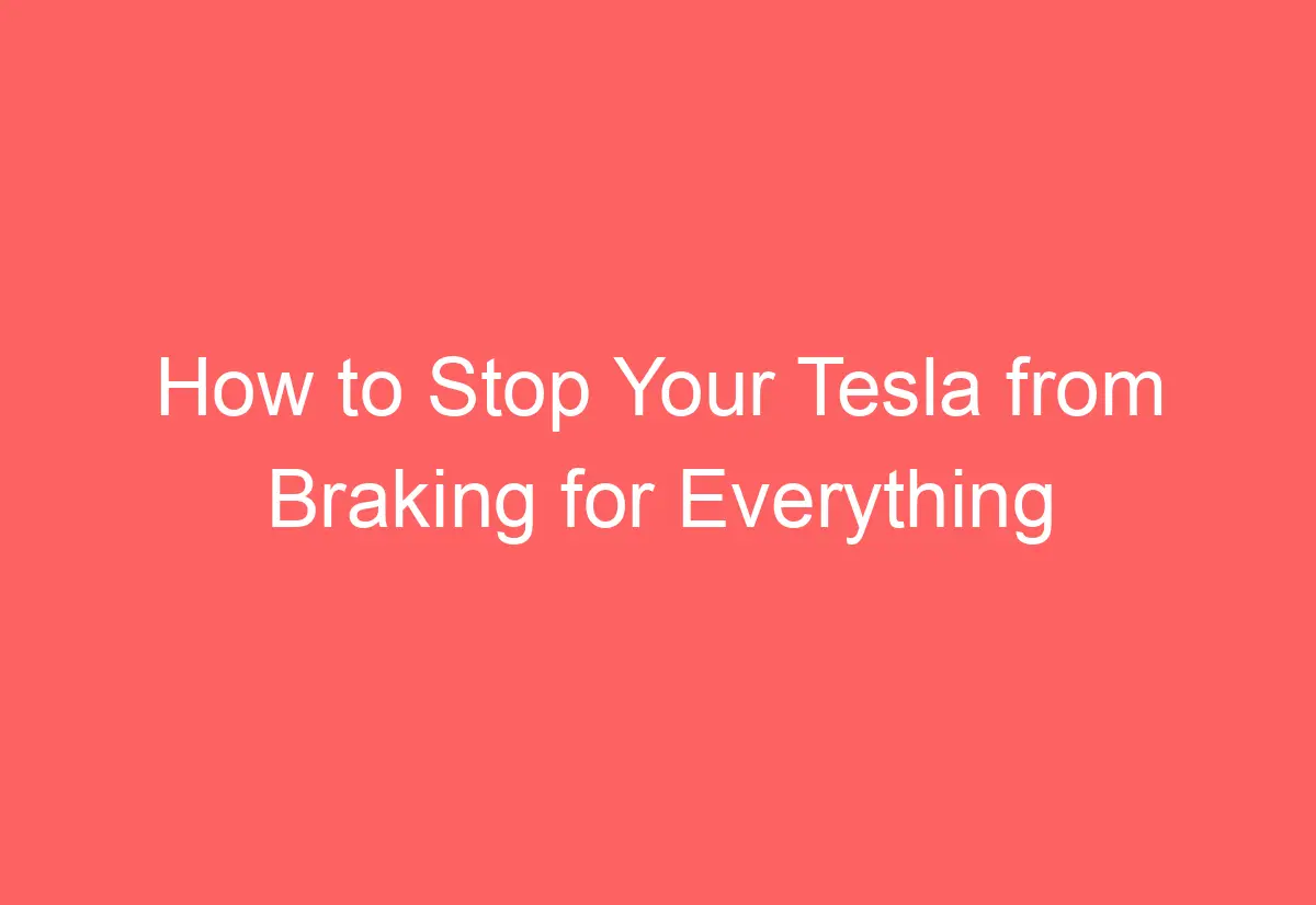 How to Stop Your Tesla from Braking for Everything - AutomotiveGlory