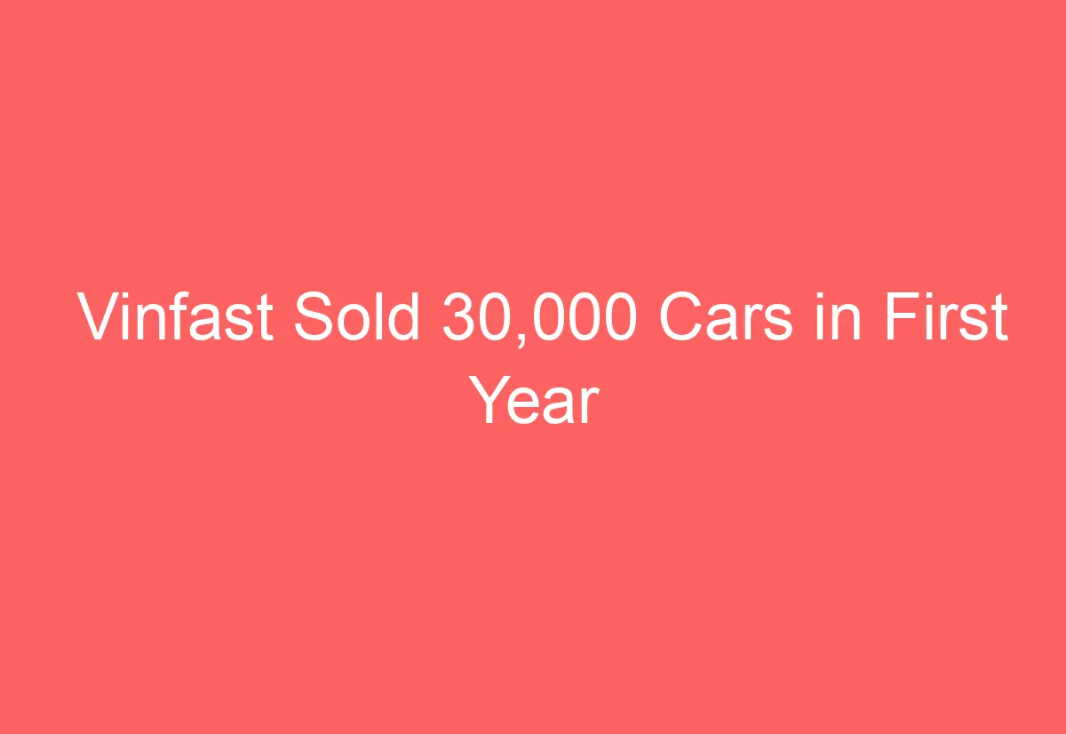 Vinfast Sold 30,000 Cars in First Year - AutomotiveGlory