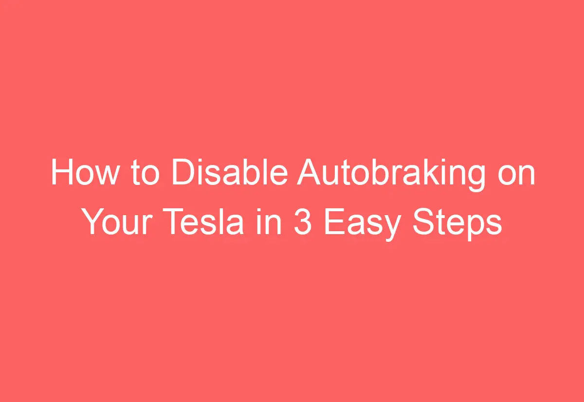 How to Disable Autobraking on Your Tesla in 3 Easy Steps - AutomotiveGlory
